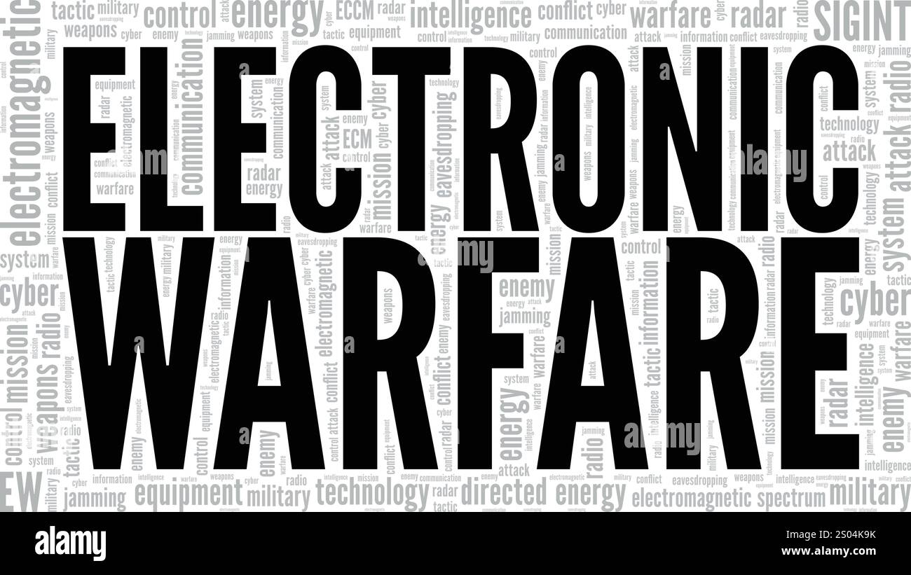 Electronic Warfare word cloud conceptual design isolated on white ...