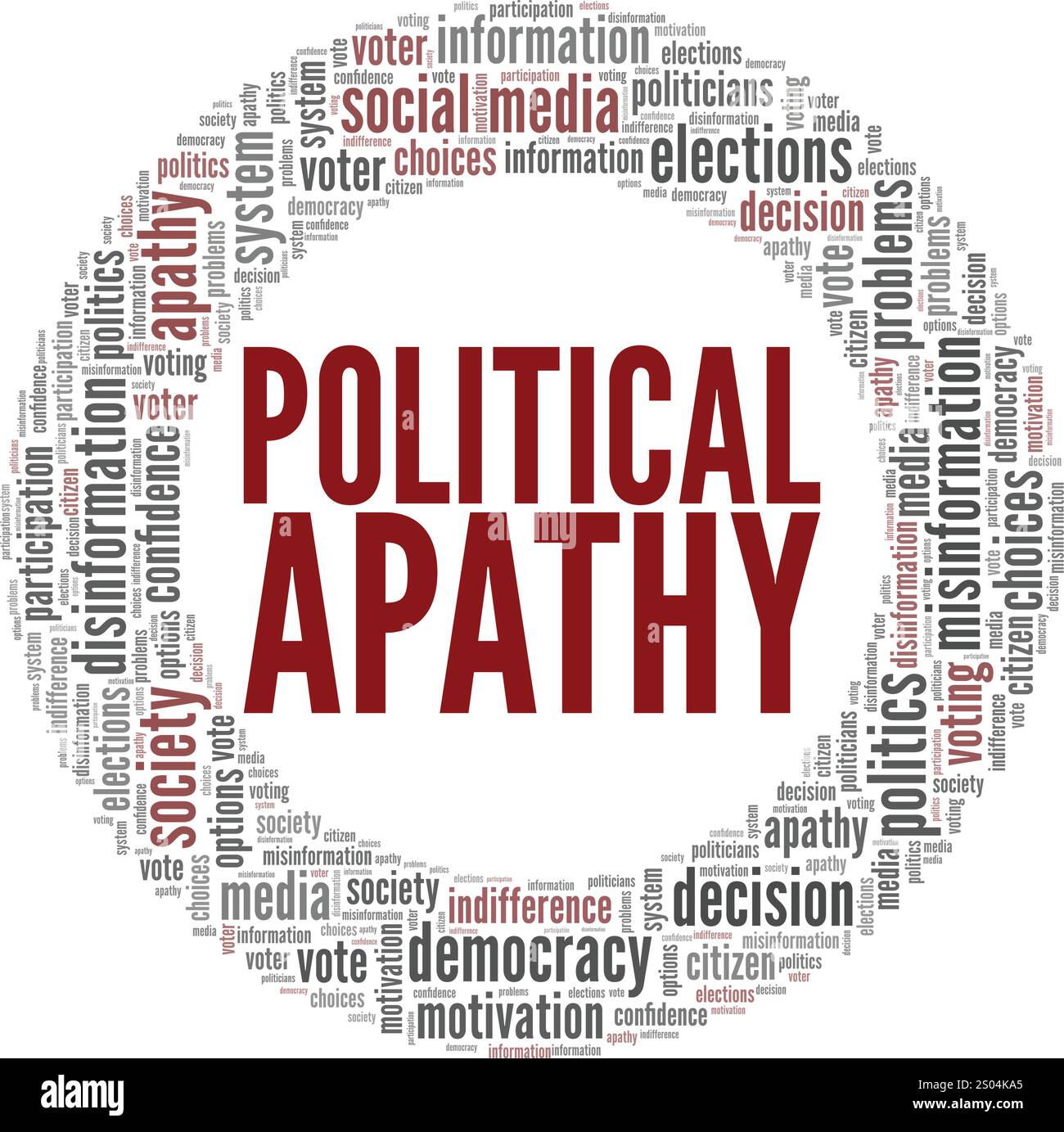 Political Apathy word cloud conceptual design isolated on white ...
