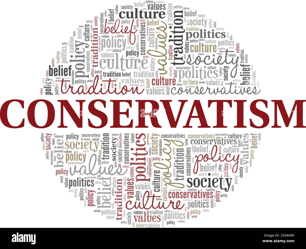 Conservatism word cloud conceptual design isolated on white background ...