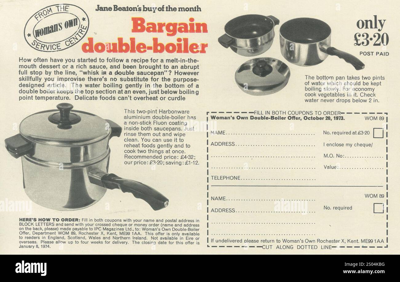 1973 UK Bargain double boiler - Jane Beaton's buy of the month Woman's ...