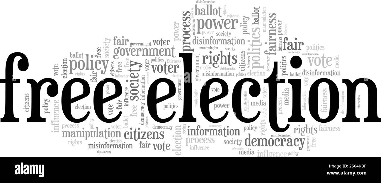 Free Election word cloud conceptual design isolated on white background ...