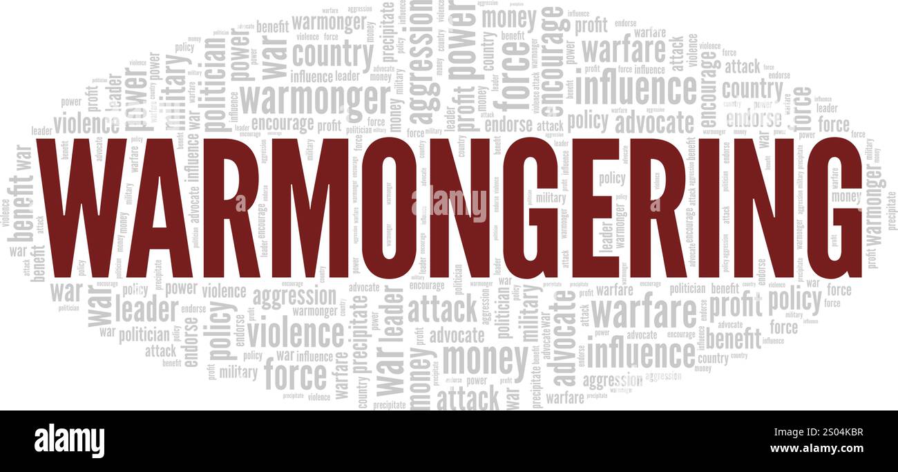 Warmongering word cloud conceptual design isolated on white background ...