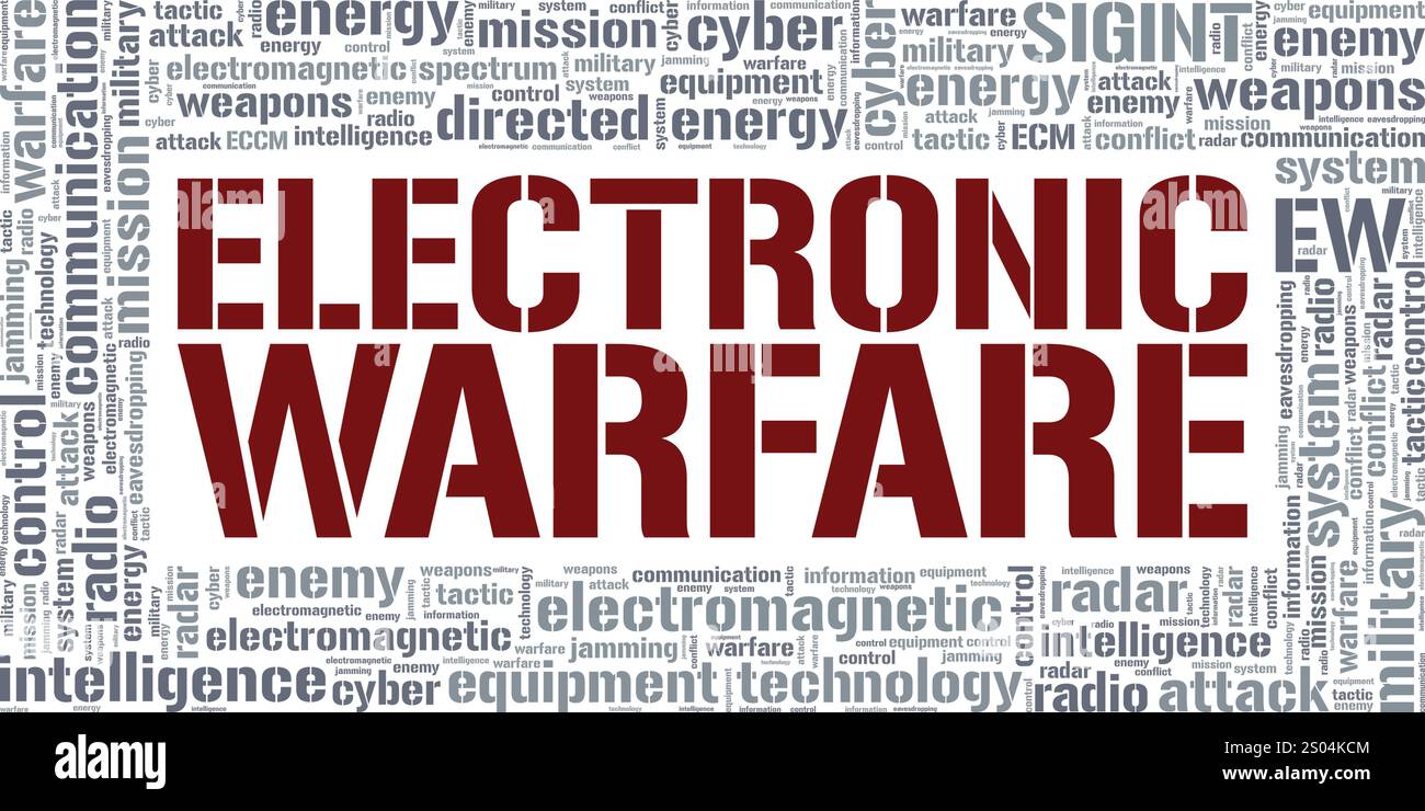 Electronic Warfare word cloud conceptual design isolated on white ...