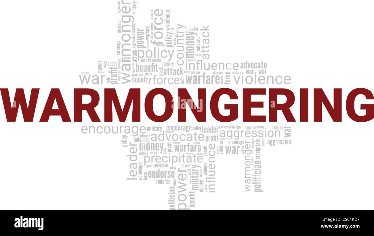 Warmongering word cloud conceptual design isolated on white background ...