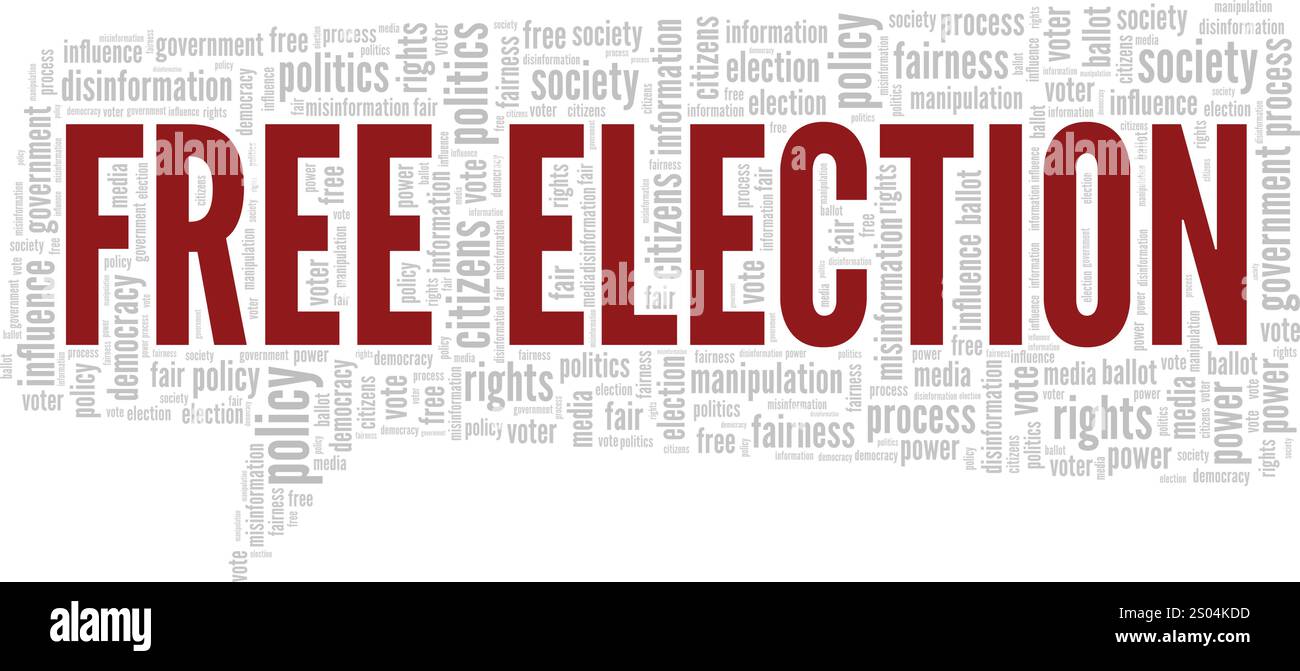 Free Election word cloud conceptual design isolated on white background ...