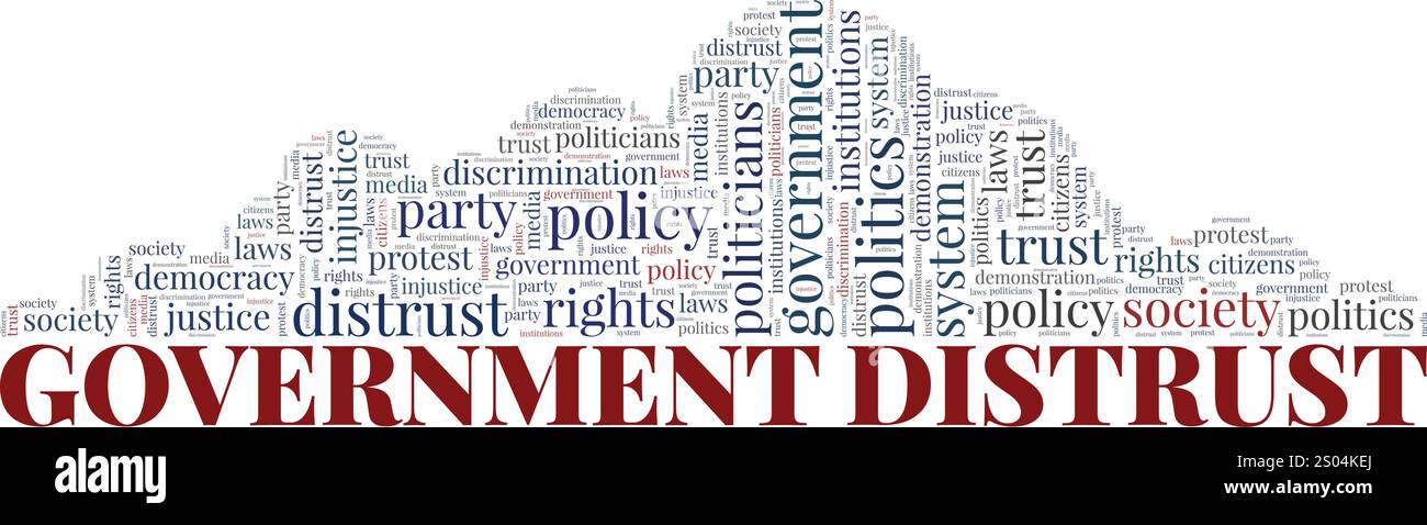 Government Distrust word cloud conceptual design isolated on white ...