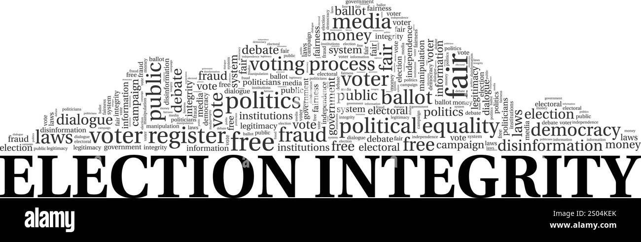 Election Integrity word cloud conceptual design isolated on white ...