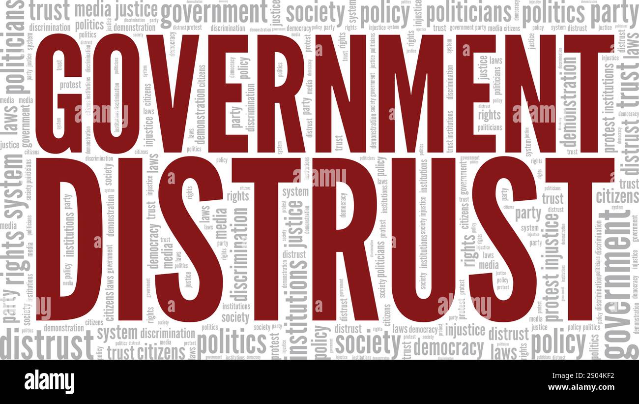 Government Distrust word cloud conceptual design isolated on white ...