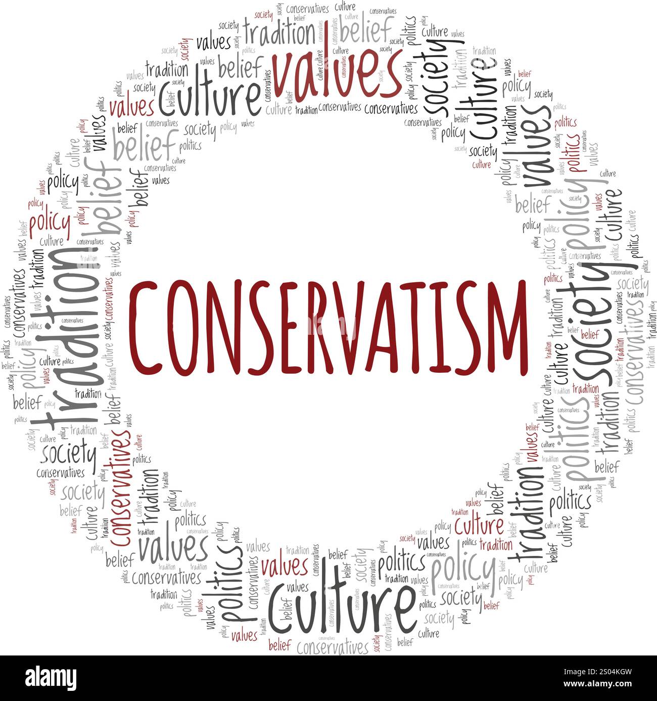 Conservatism word cloud conceptual design isolated on white background ...