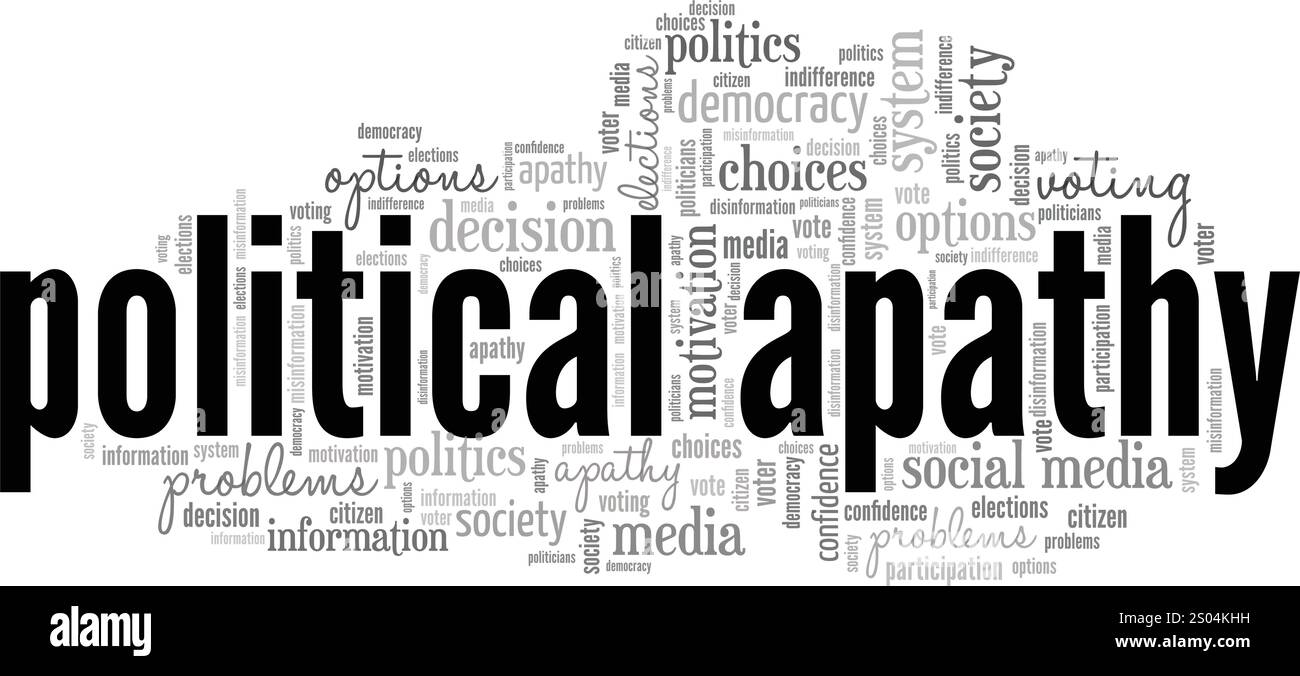 Political Apathy word cloud conceptual design isolated on white ...