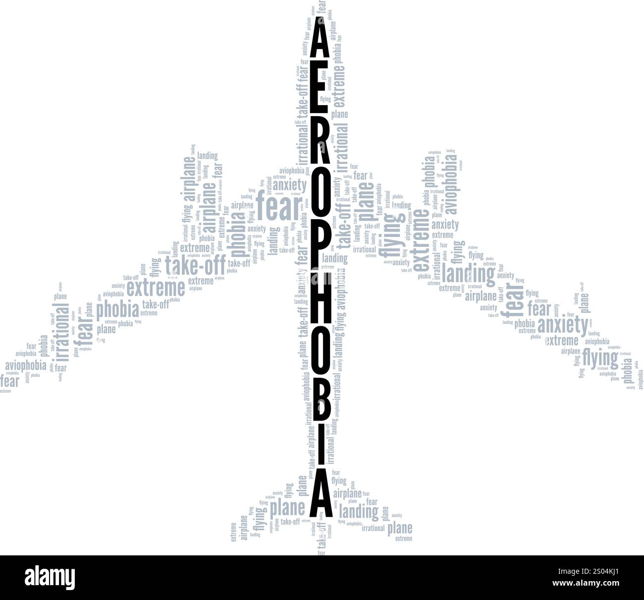 Aerophobia: Fear of Flying word cloud conceptual design isolated on ...
