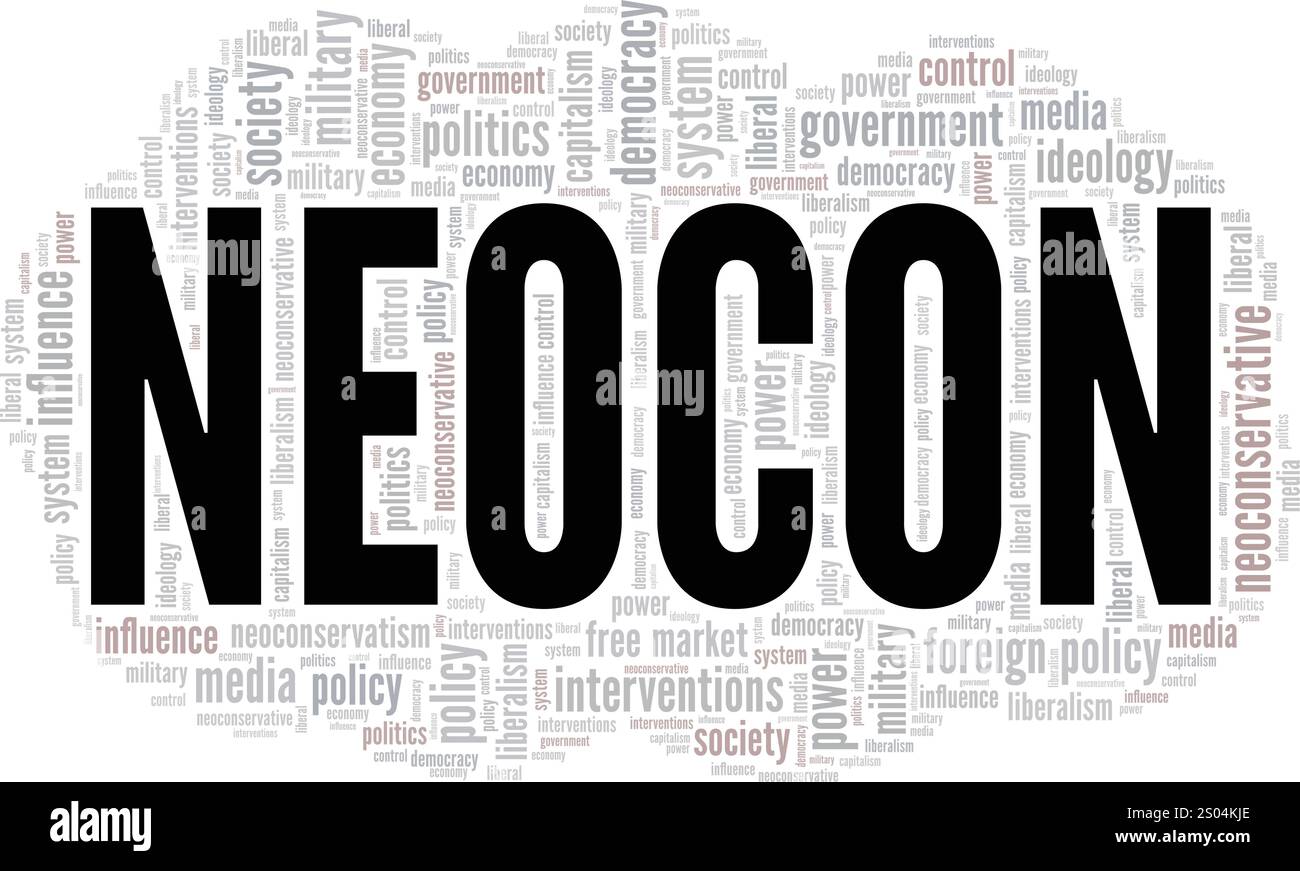 Neoconservative- Neocon word cloud conceptual design isolated on white ...