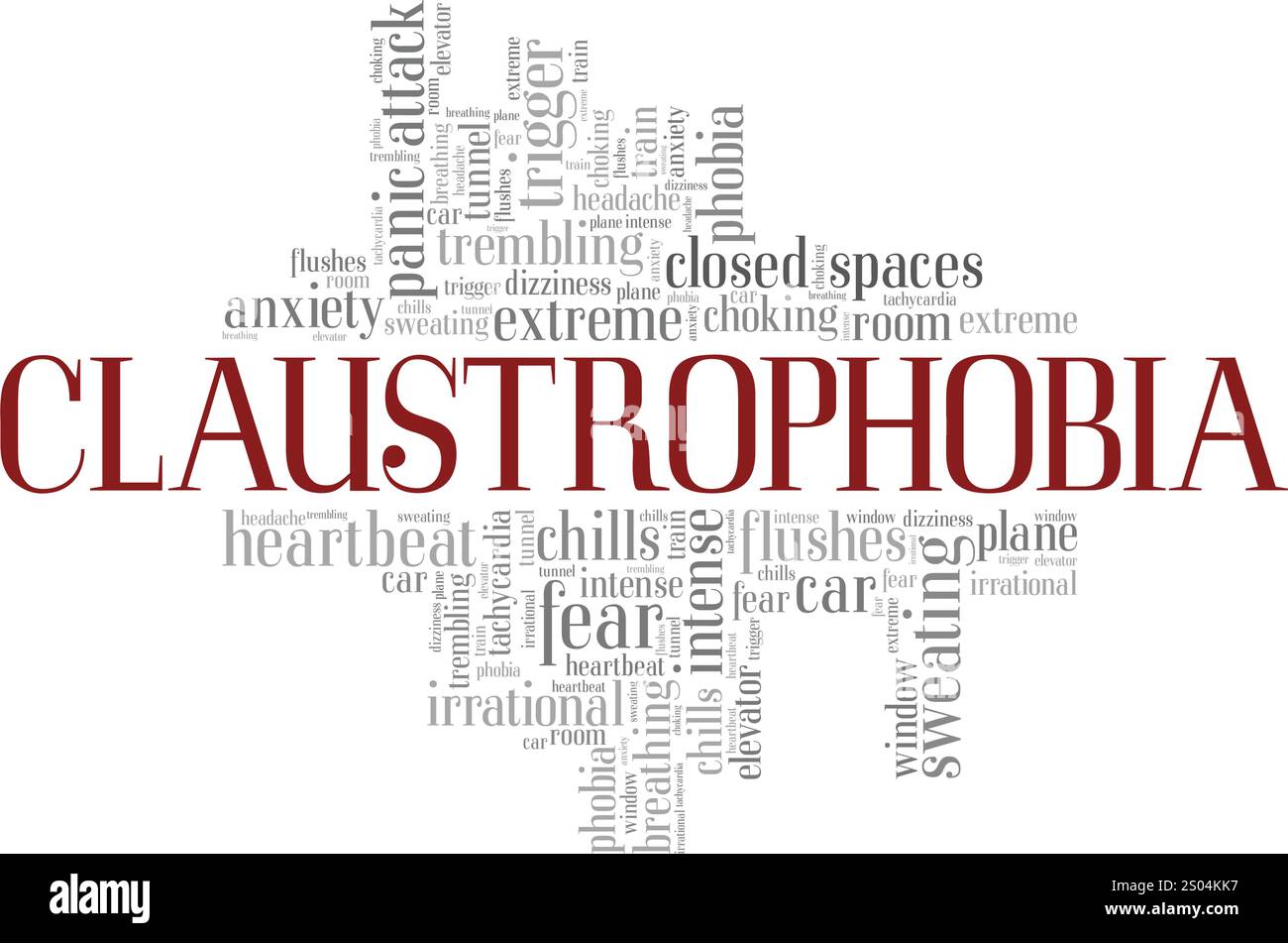 Claustrophobia word cloud conceptual design isolated on white ...