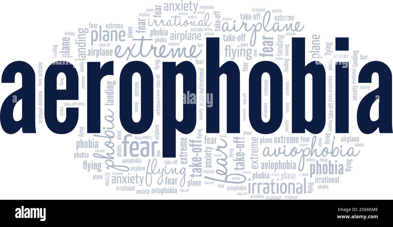 Aerophobia: Fear of Flying word cloud conceptual design isolated on ...