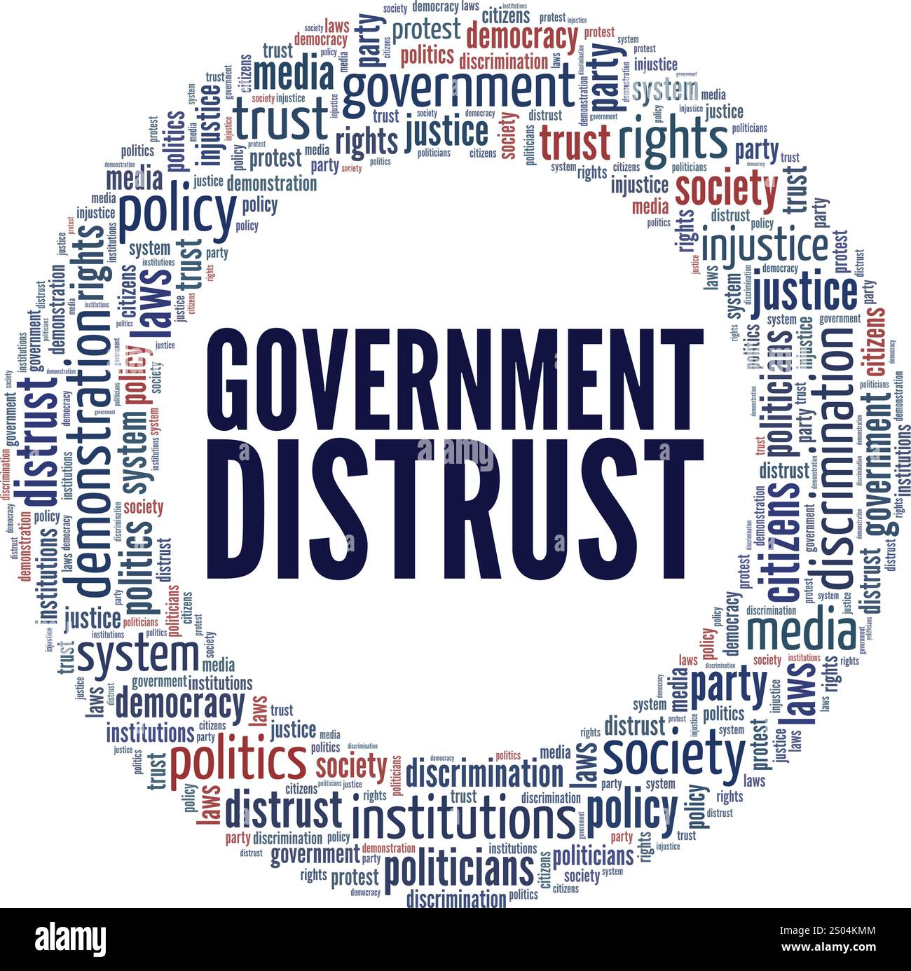 Government Distrust word cloud conceptual design isolated on white ...