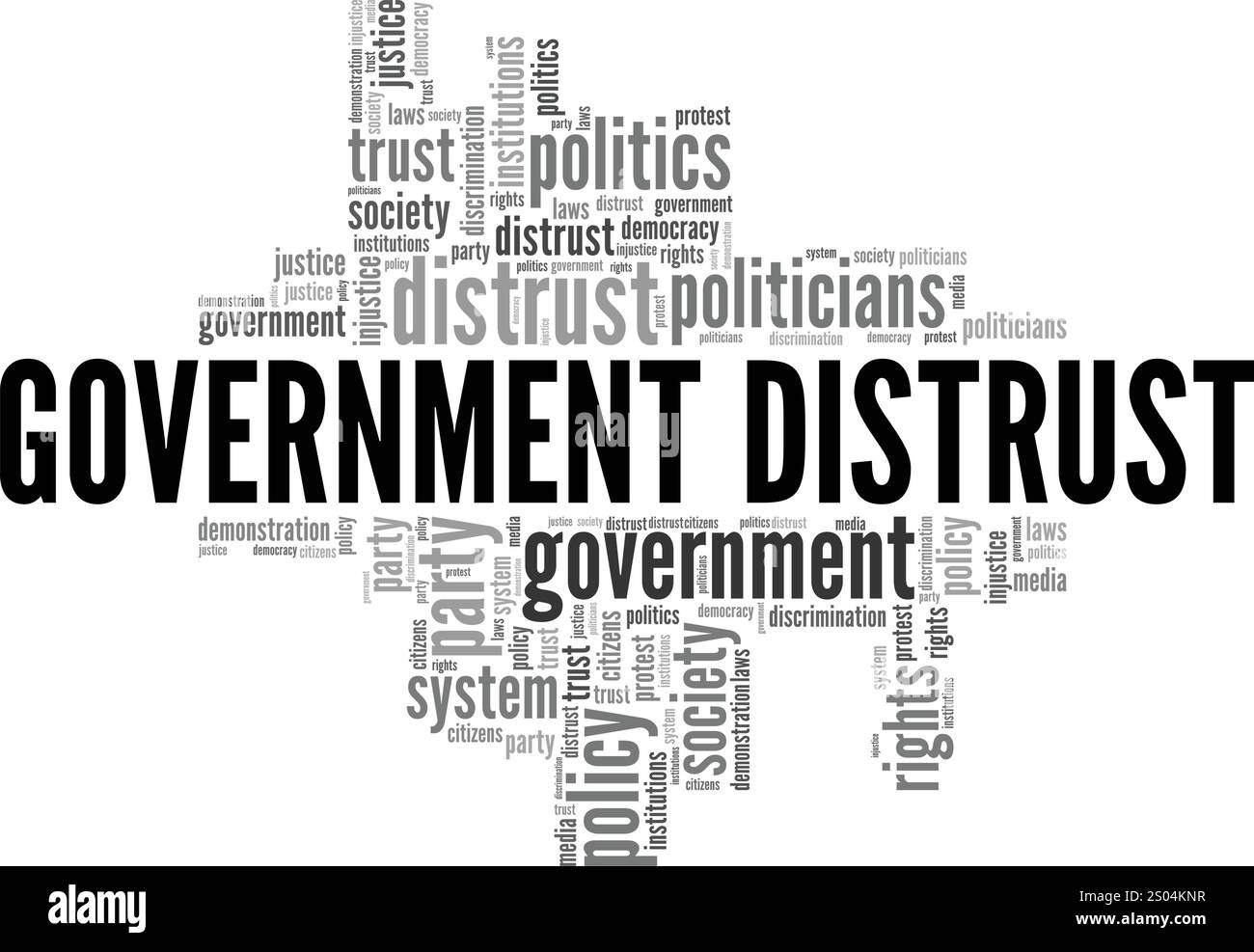 Government Distrust word cloud conceptual design isolated on white ...