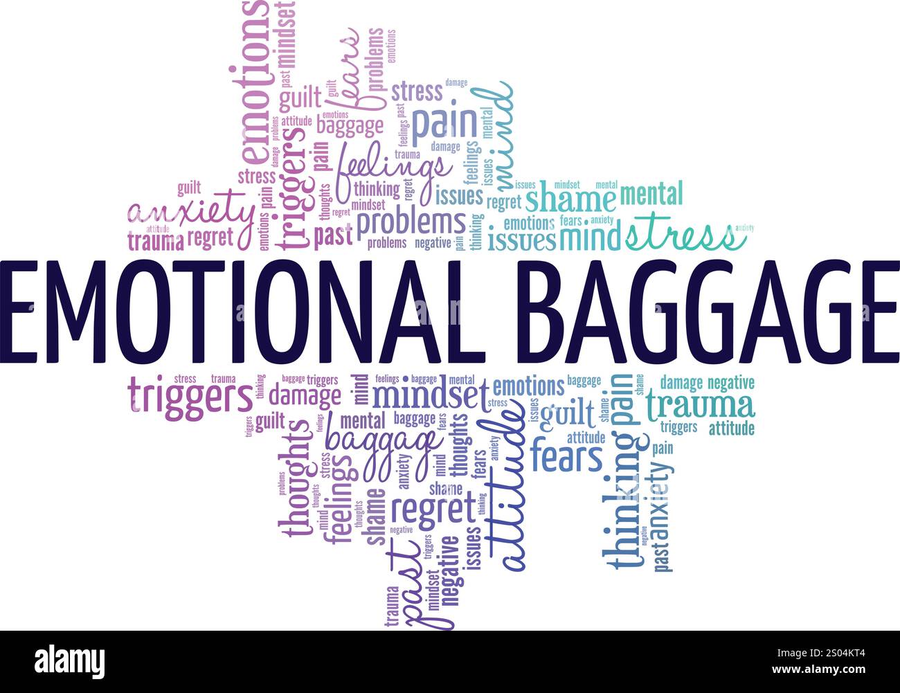 Emotional Baggage word cloud conceptual design isolated on white ...