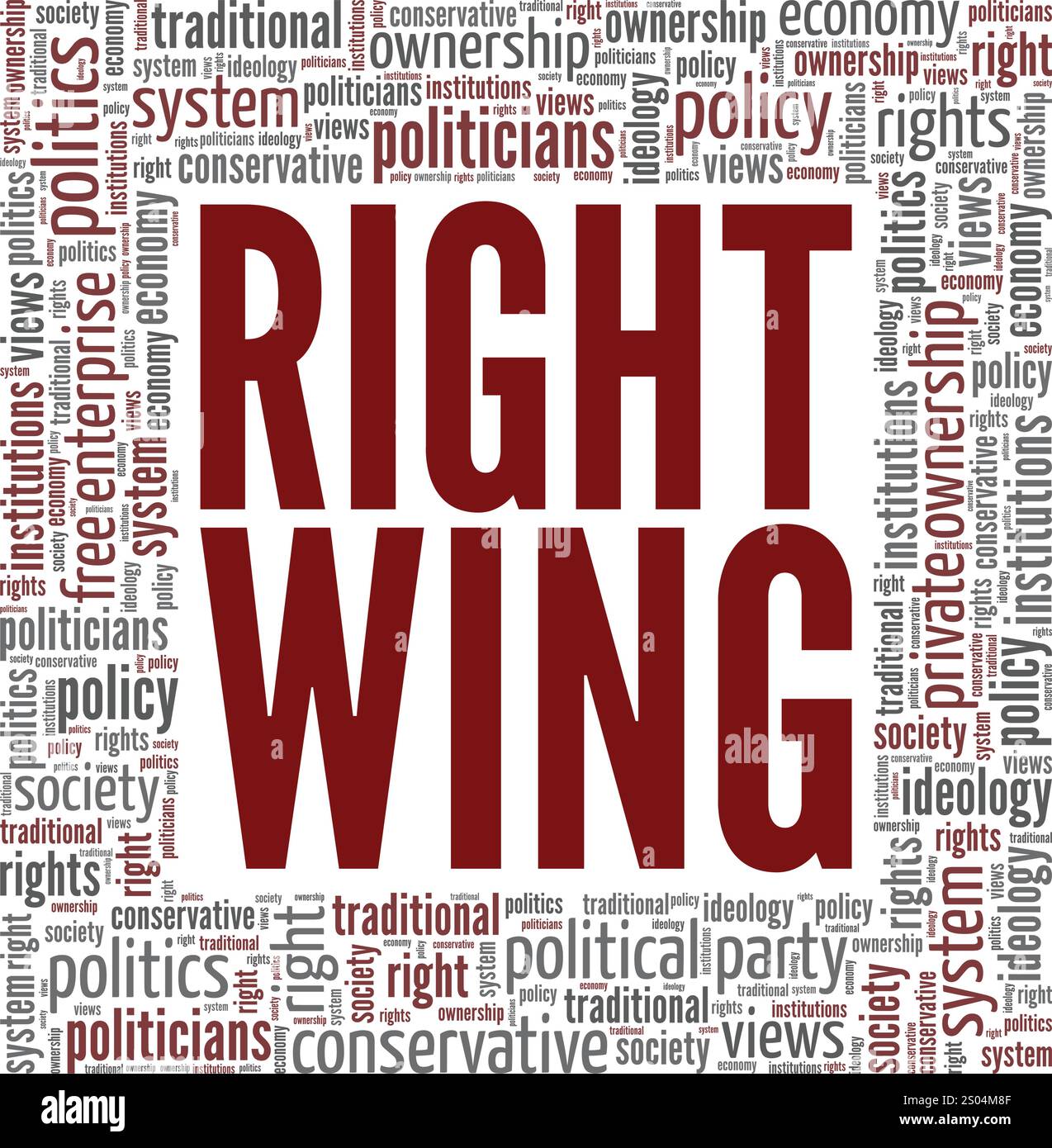 Right Wing word cloud conceptual design isolated on white background ...