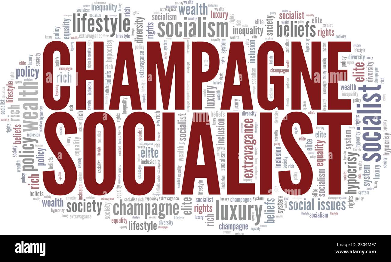 Champagne Socialist word cloud conceptual design isolated on white ...