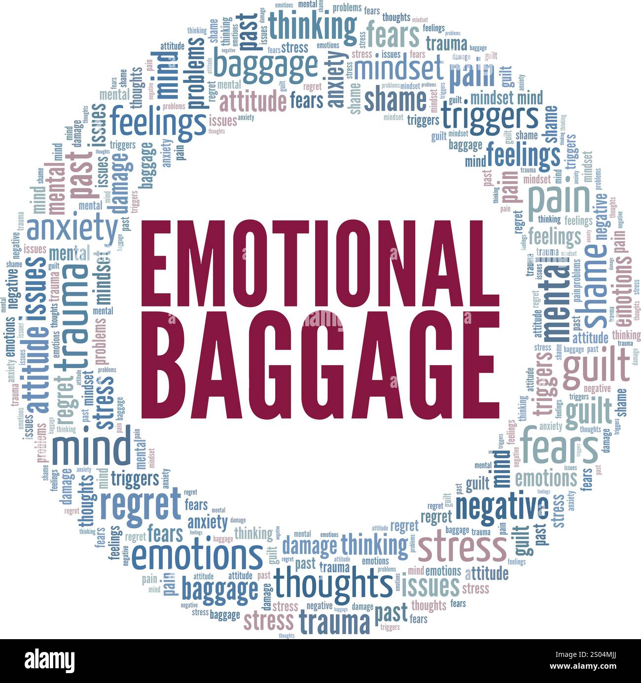 Emotional Baggage word cloud conceptual design isolated on white ...