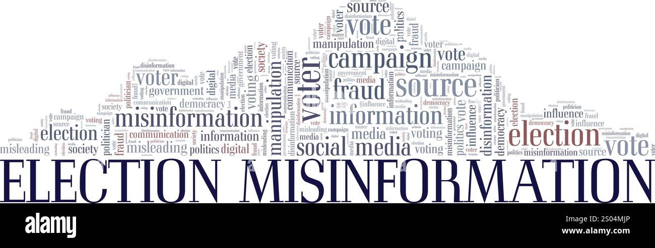 Election Misinformation word cloud conceptual design isolated on white ...