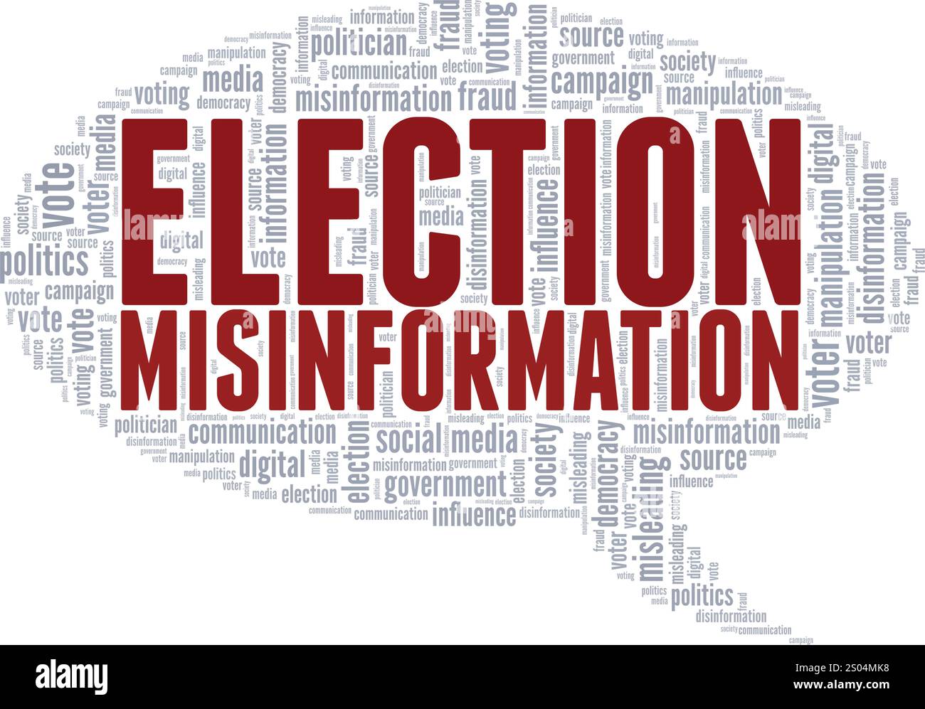 Election Misinformation word cloud conceptual design isolated on white ...