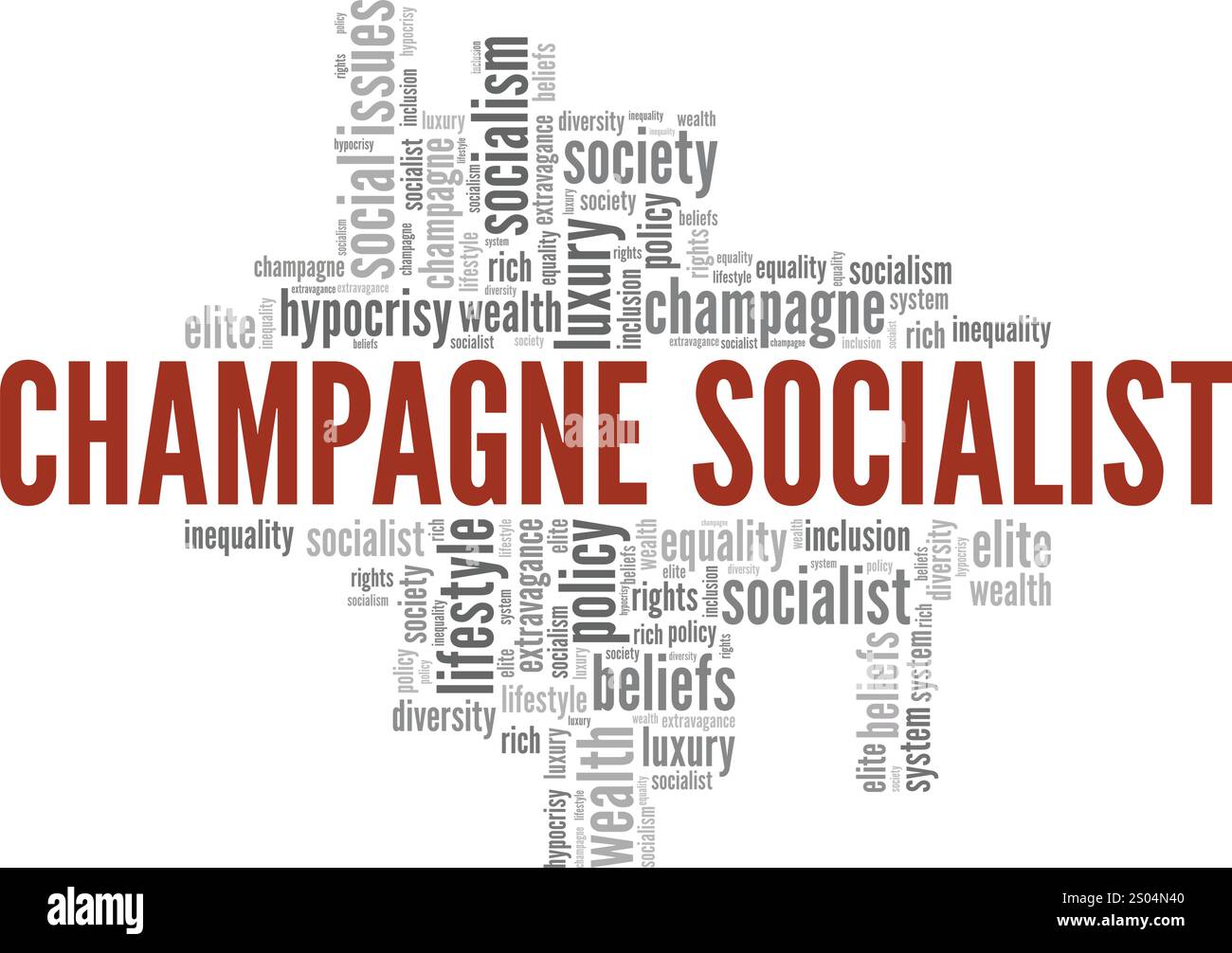 Champagne Socialist word cloud conceptual design isolated on white ...