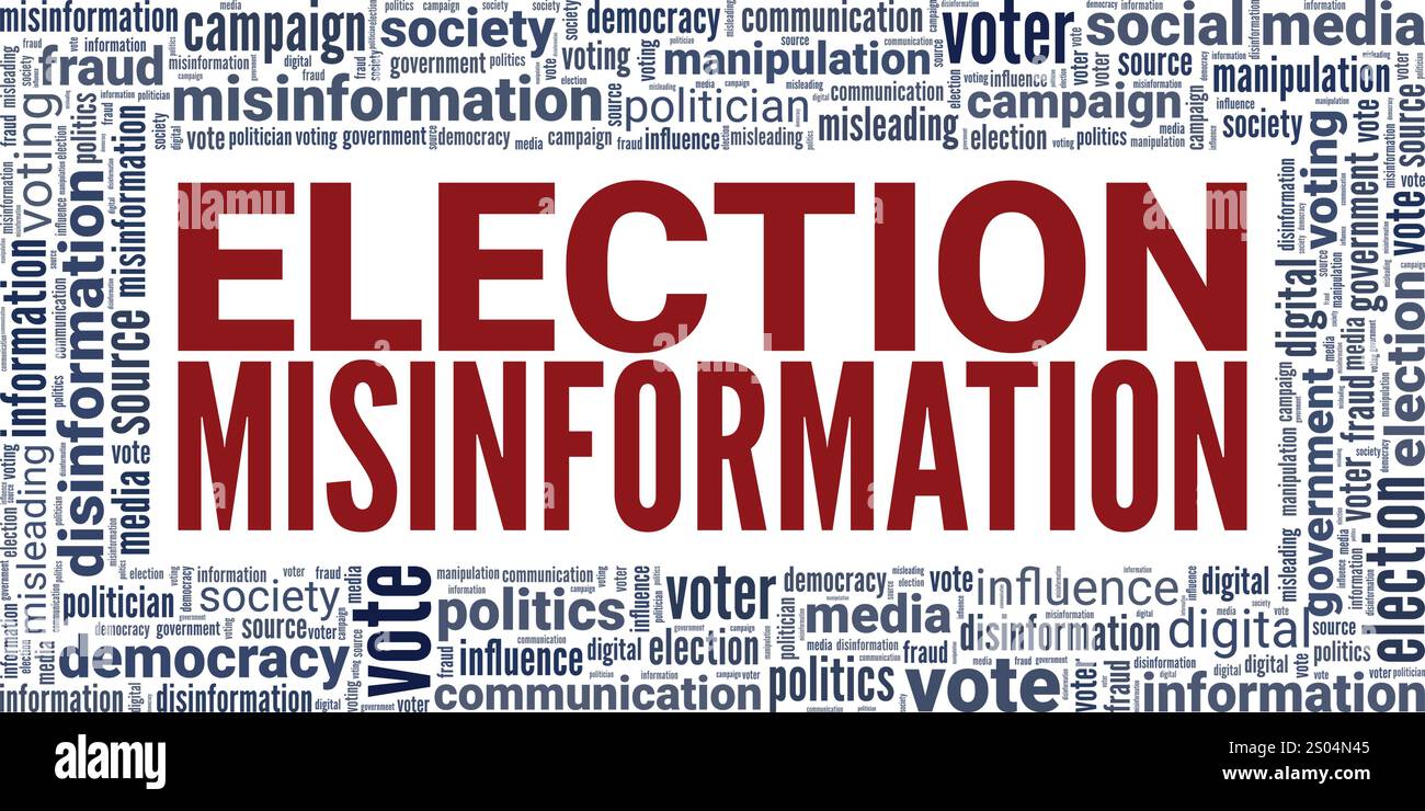 Election Misinformation word cloud conceptual design isolated on white ...