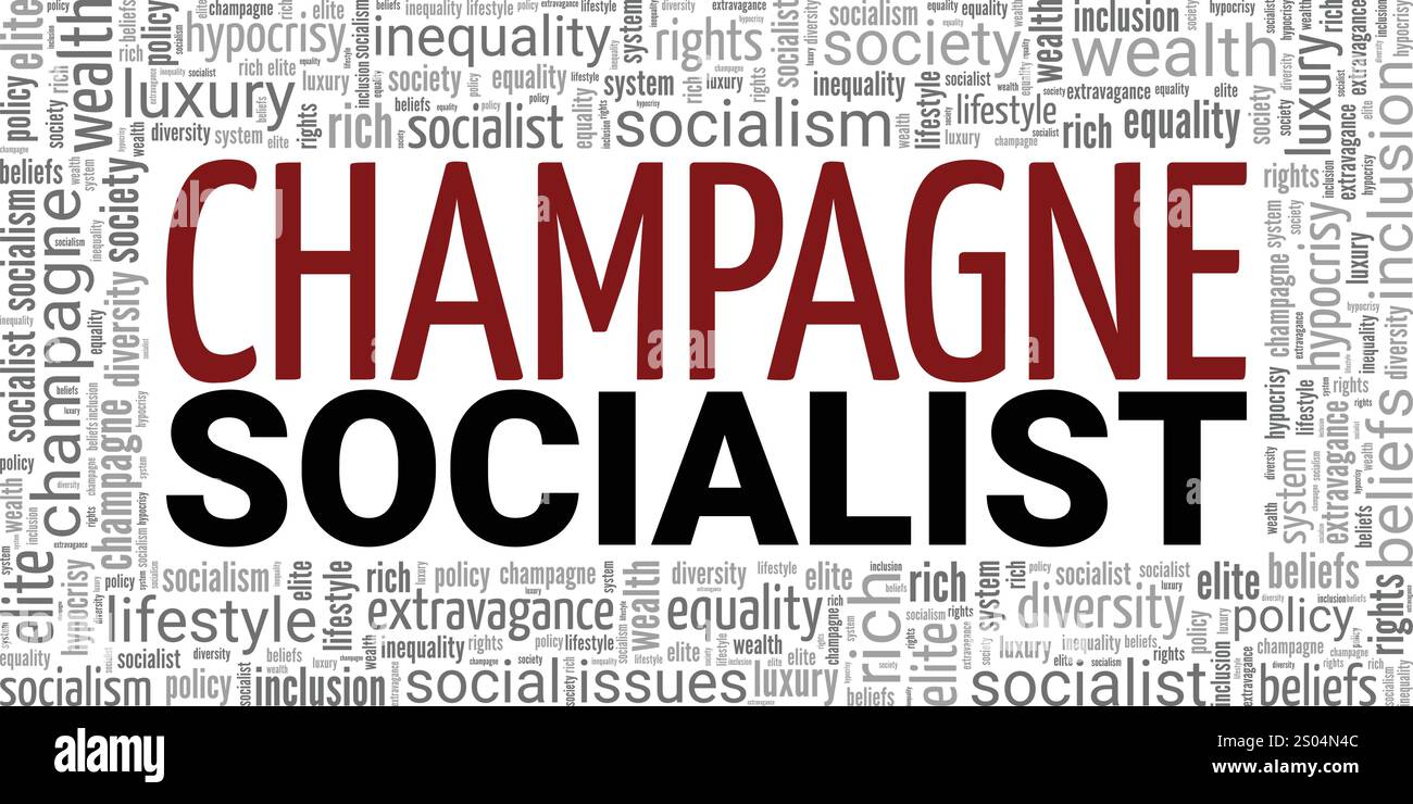 Champagne Socialist word cloud conceptual design isolated on white ...