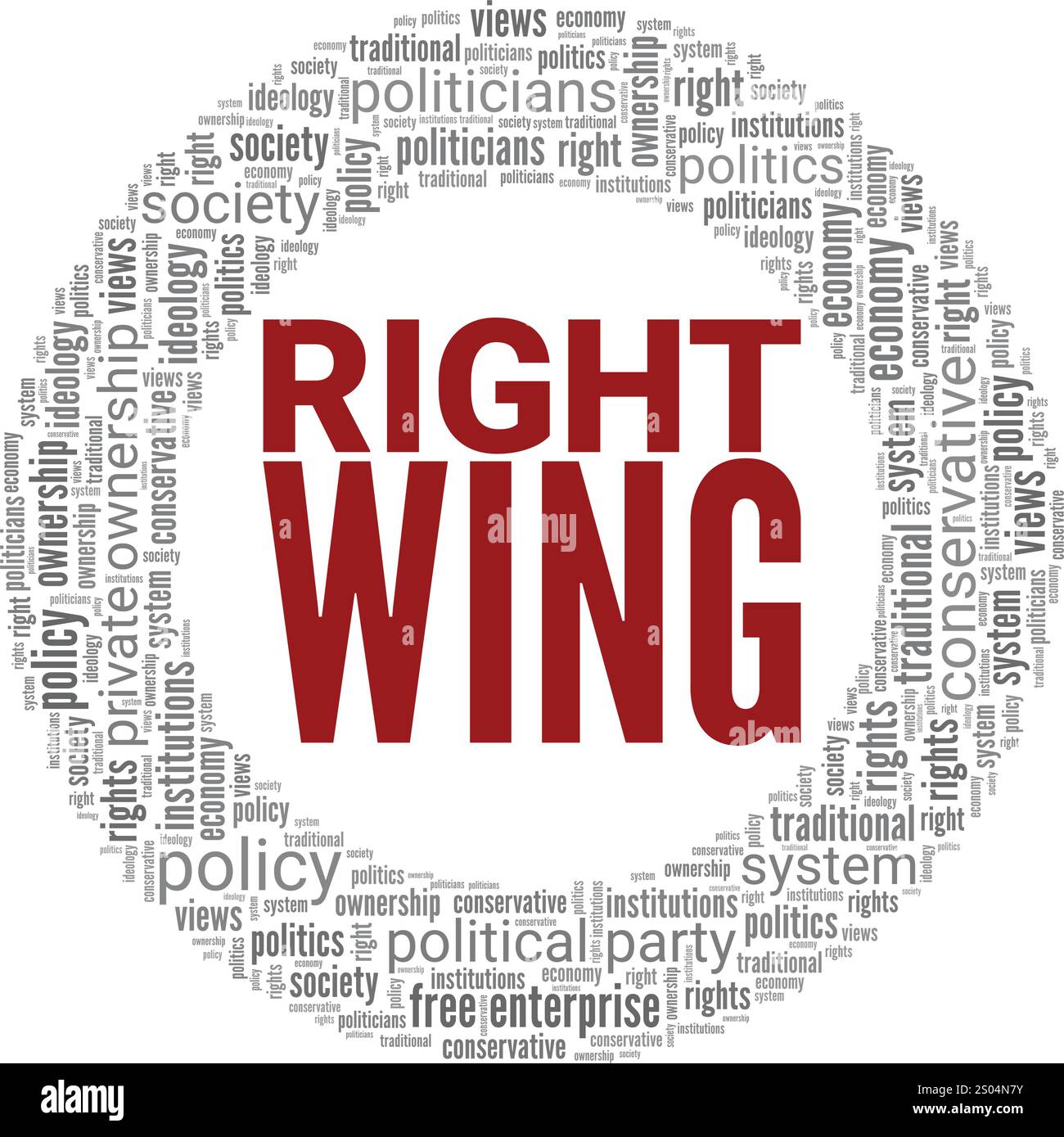 Right Wing word cloud conceptual design isolated on white background ...