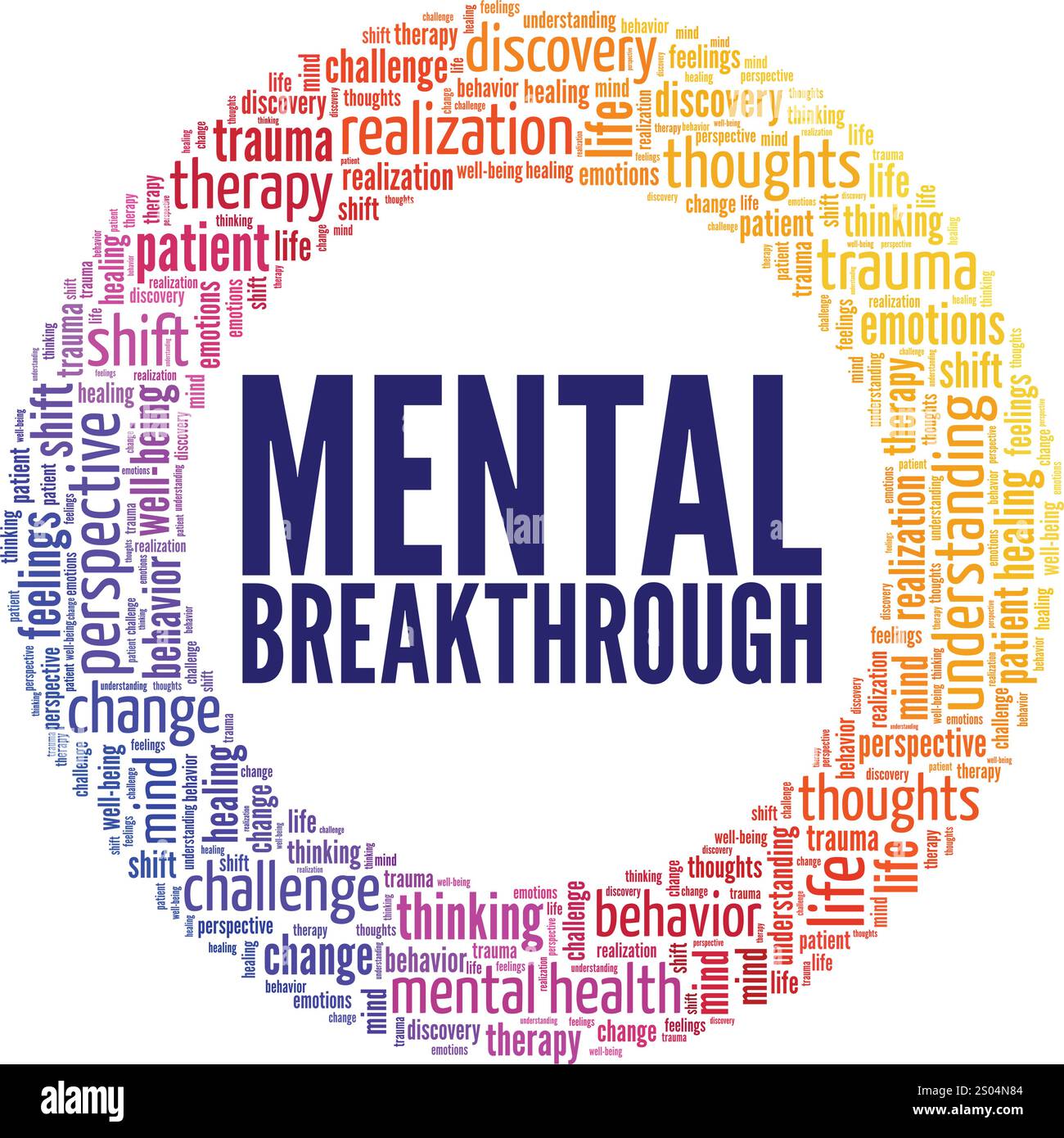 Mental Breakthrough word cloud conceptual design isolated on white ...