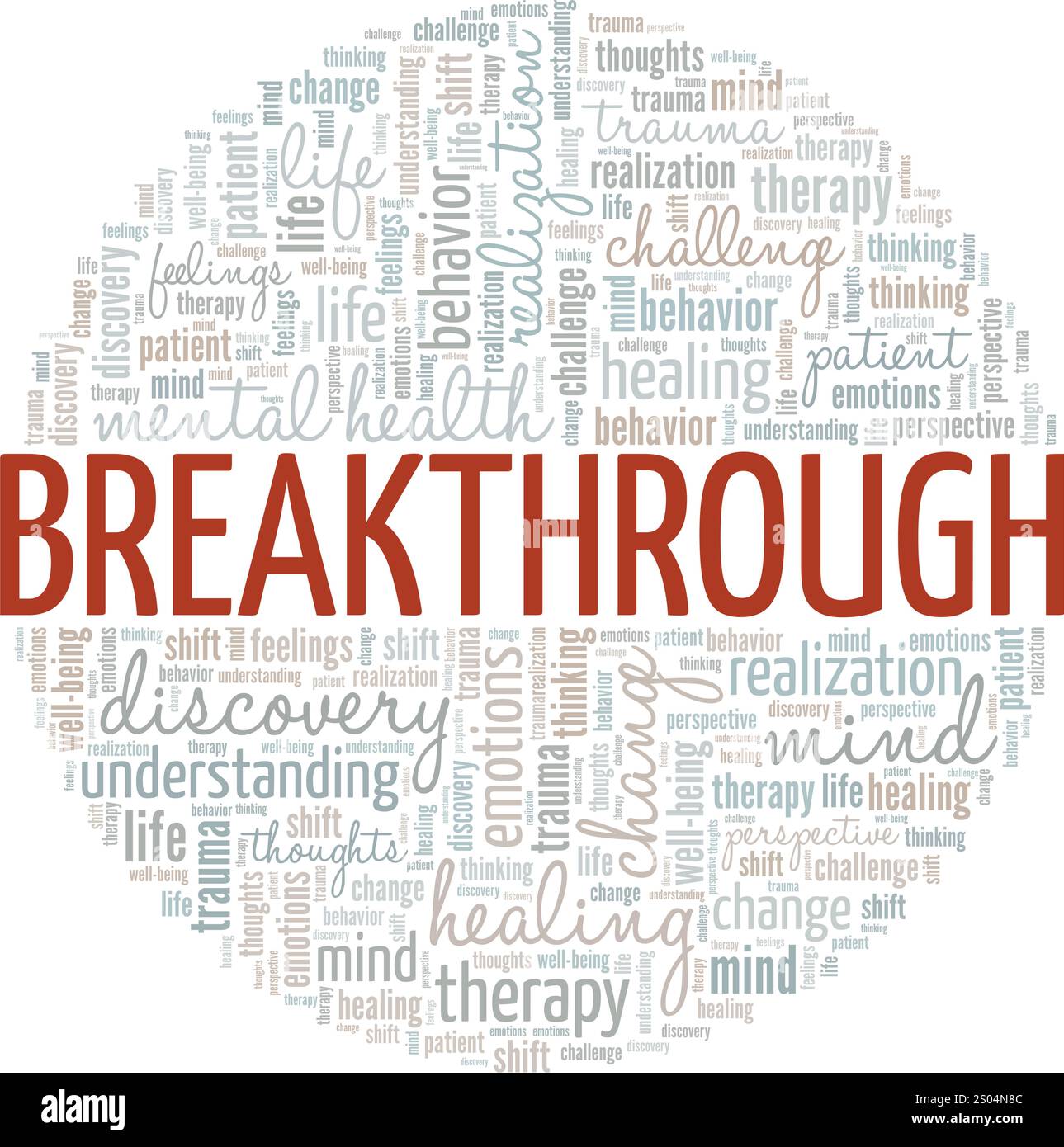 Mental Breakthrough word cloud conceptual design isolated on white ...