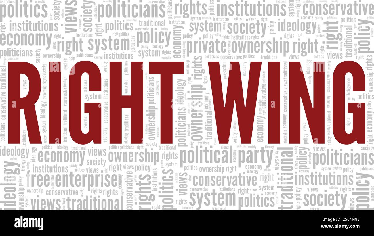 Right Wing word cloud conceptual design isolated on white background ...