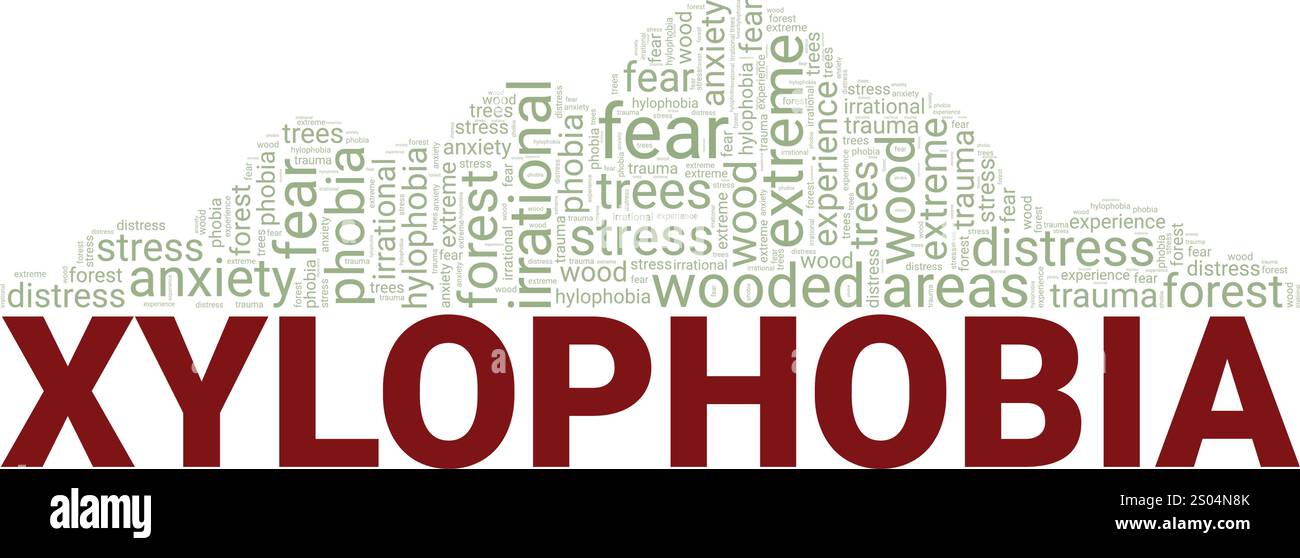 Xylophobia: Fear of Wooded Areas word cloud conceptual design isolated ...
