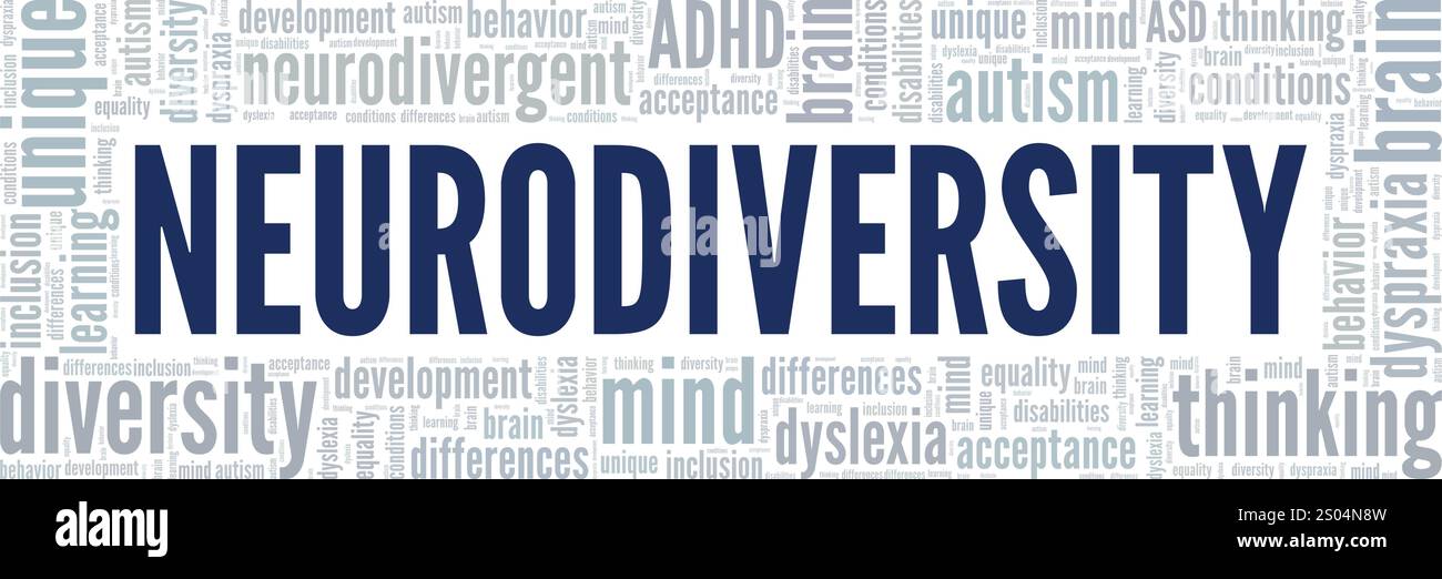 Neurodiversity word cloud conceptual design isolated on white ...