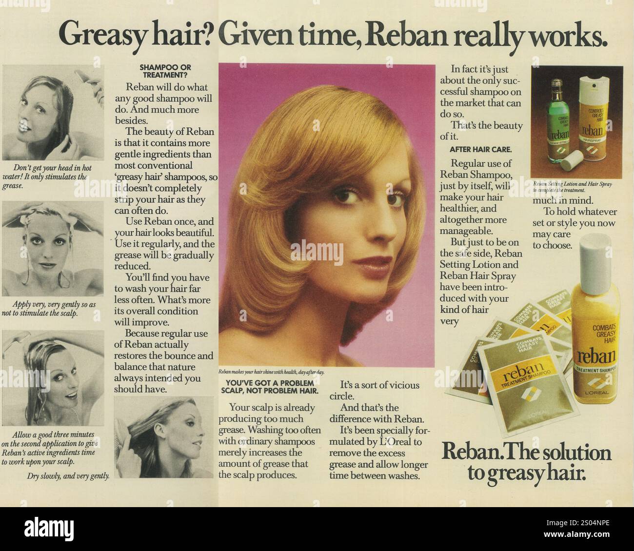 Shampoo ad 1970s hi-res stock photography and images - Alamy