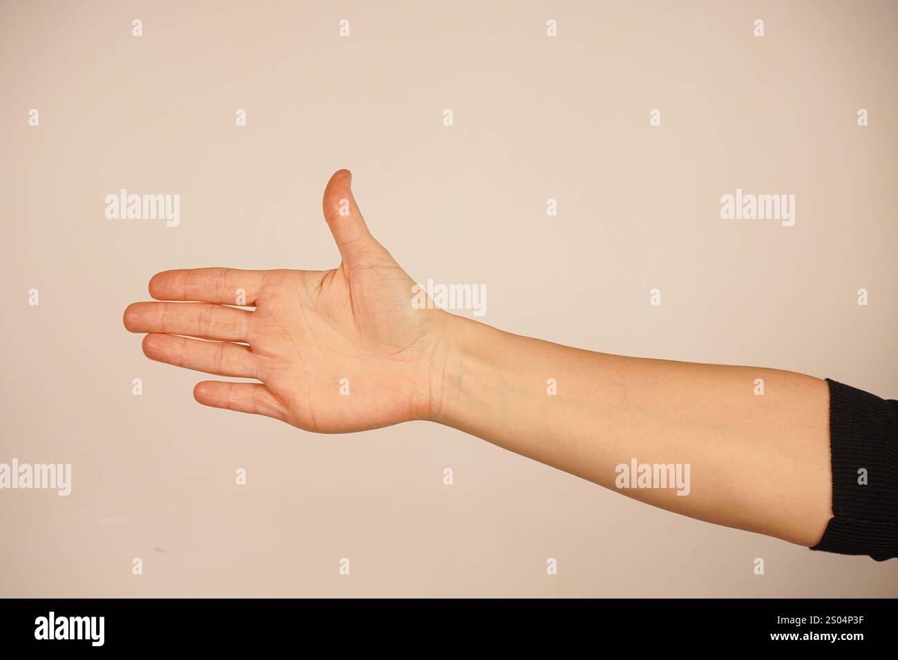 An open palm, extended gently, symbolizes an offer of help or dialogue ...