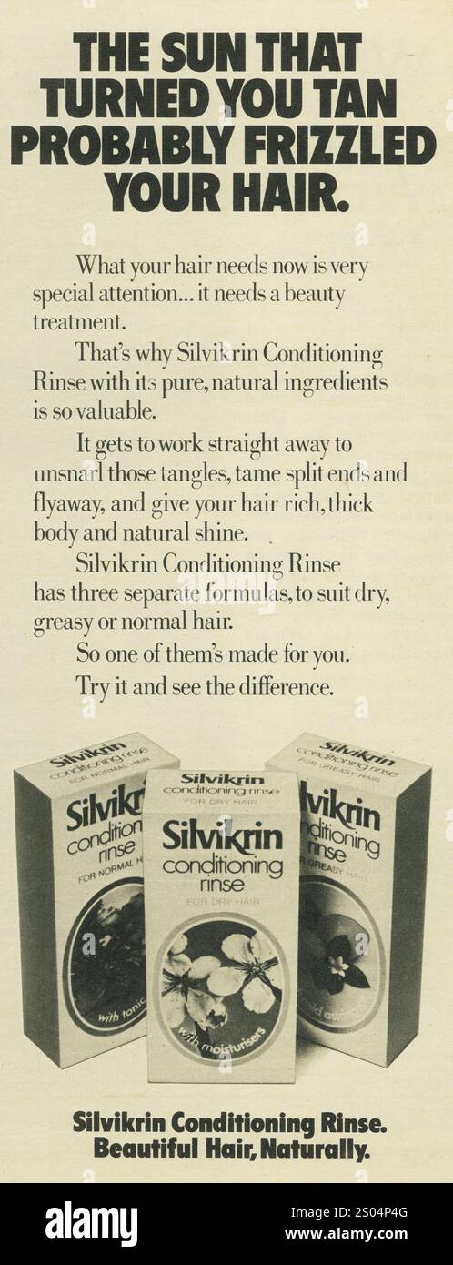 Silvikrin advertising hi-res stock photography and images - Alamy