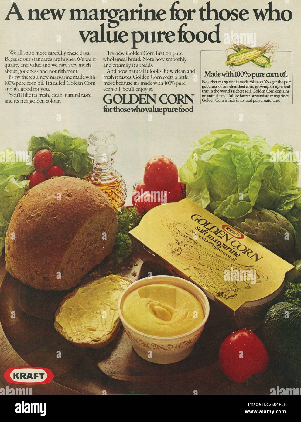 1973 UK Kraft's Golden Corn margarine ad Stock Photo - Alamy