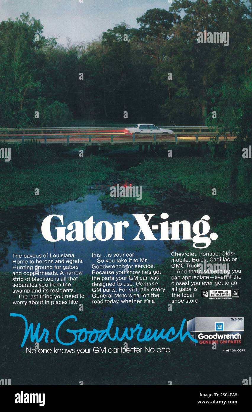 1988 Mr Goodwrench GM Auto Parts ad - Louisiana Stock Photo - Alamy