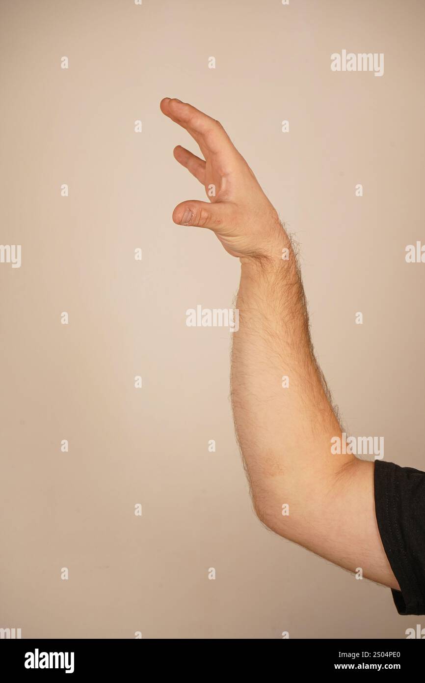 The hand is shaped like a cat's paw with fingers bent and spread ...