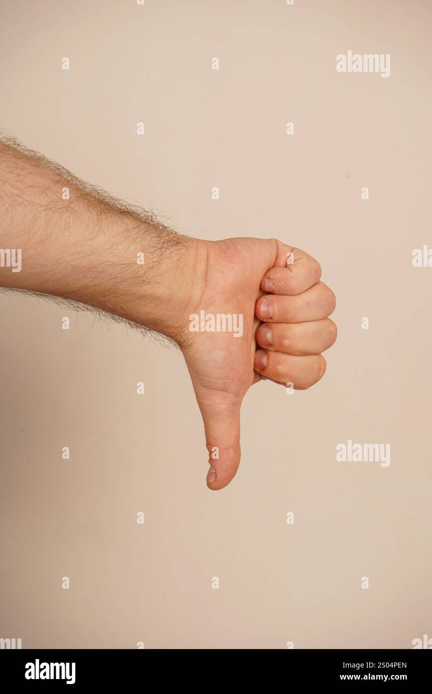 Thumbs down in a general sign of disapproval. This simple yet powerful ...