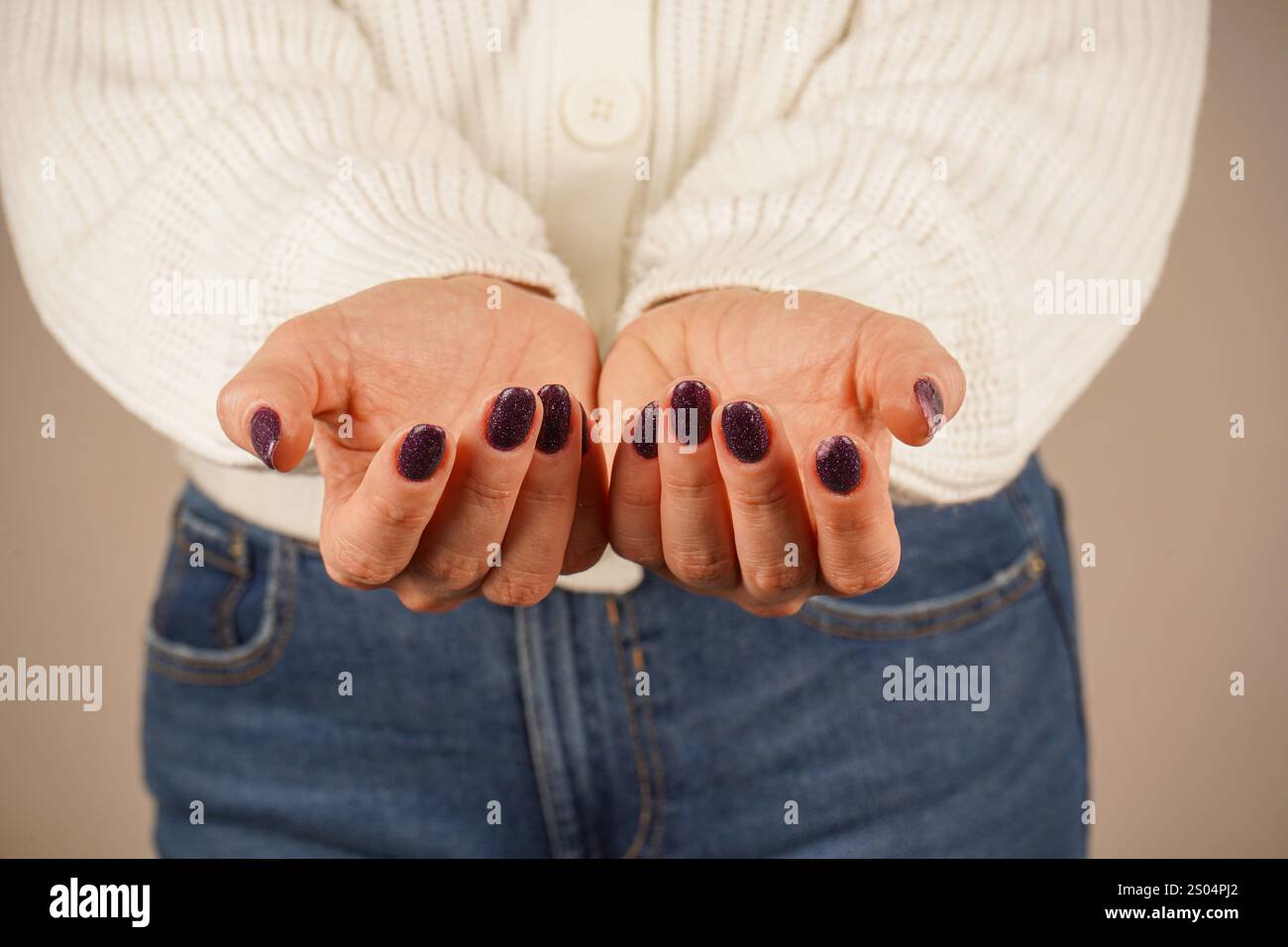 Two palms are placed side by side, creating a balanced and harmonious ...