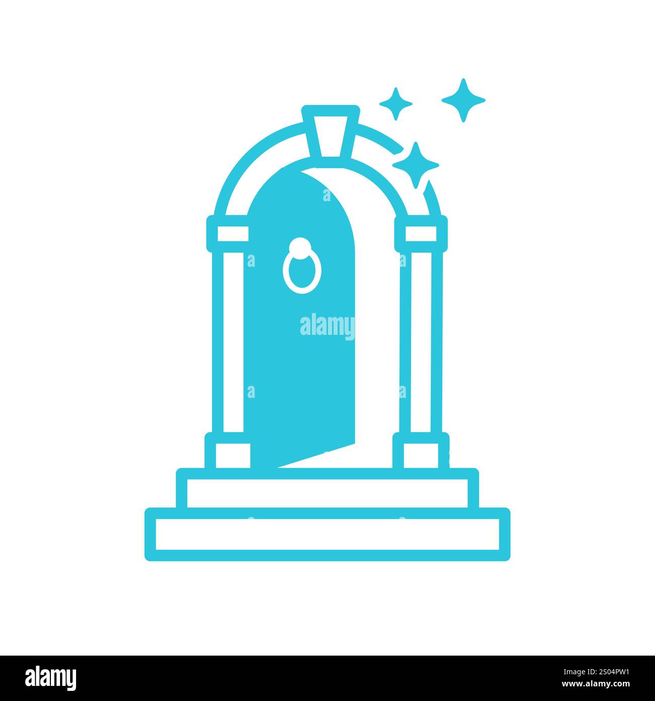 Fairytale Magical Portal icon. Isolated on white background. From blue ...