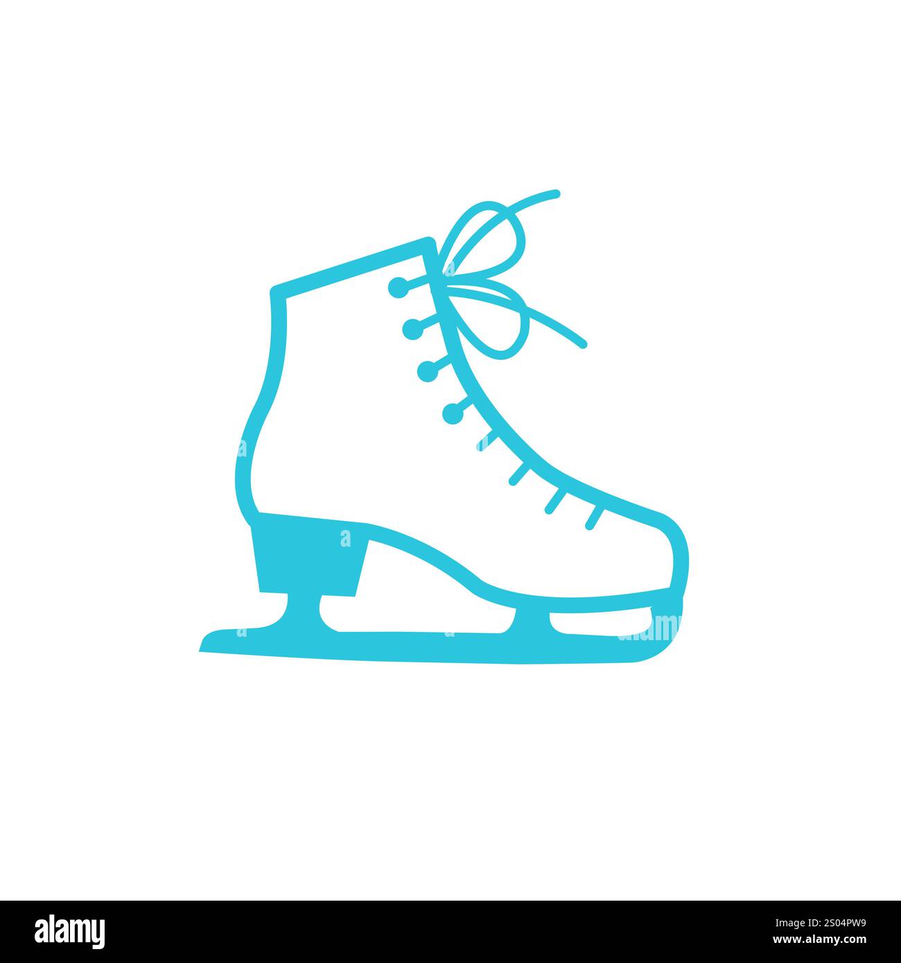 Winter ice skate icon. Isolated on white background. Blue icon set ...