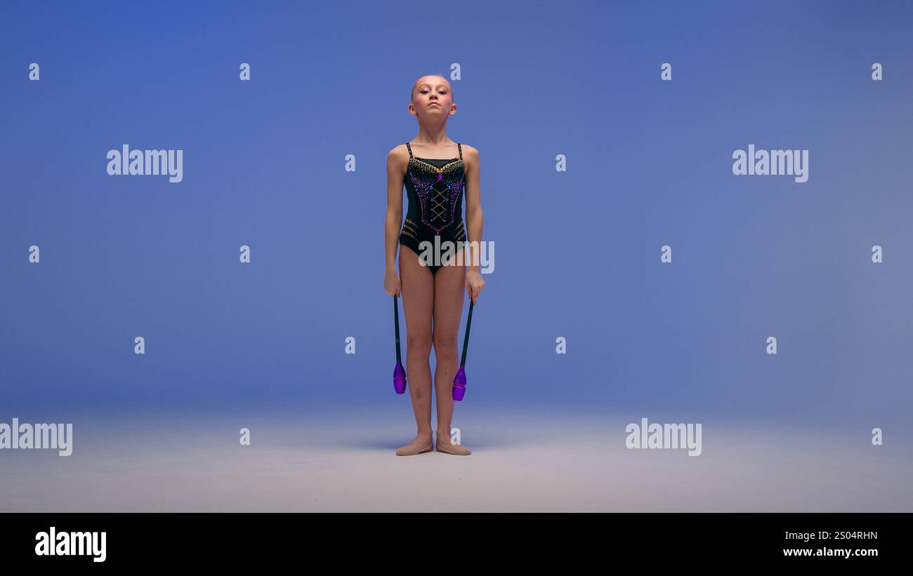Little kid gymnast girl child daughter dancer schoolgirl female acrobat ...