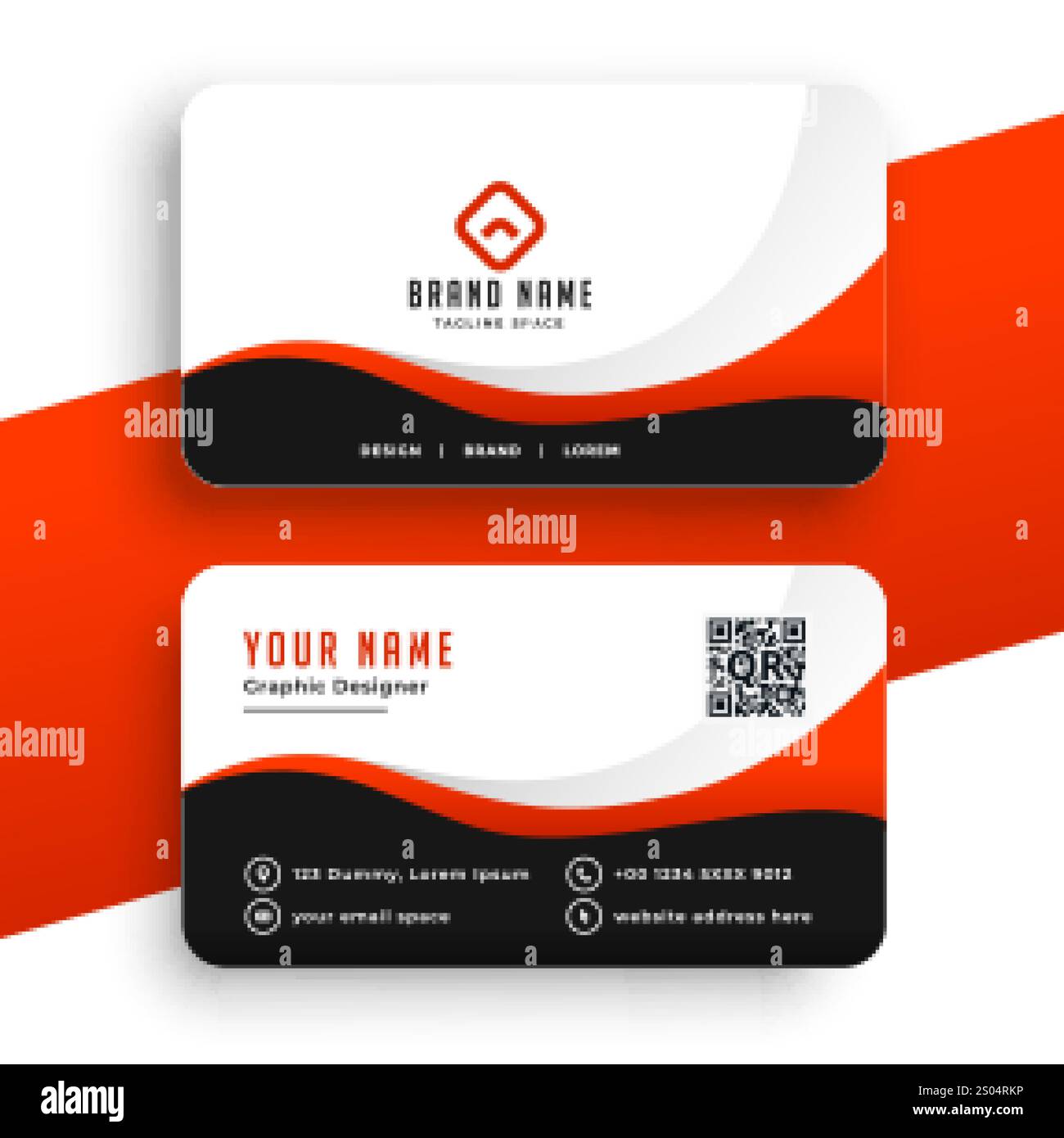 modern red business card template design Stock Vector Image & Art - Alamy