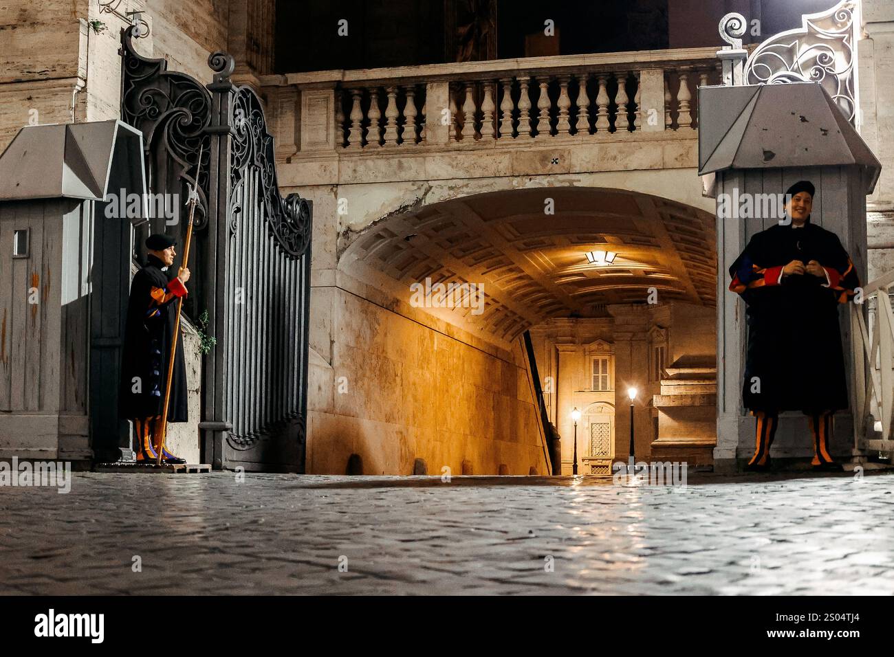 Vatican, Vatican City - December 7, 2023: Papal swiss soldier of ...