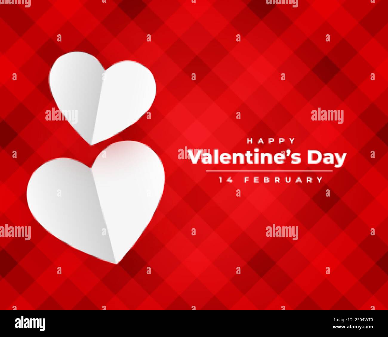happy valentines day paper hearts wishes card design Stock Vector Image ...