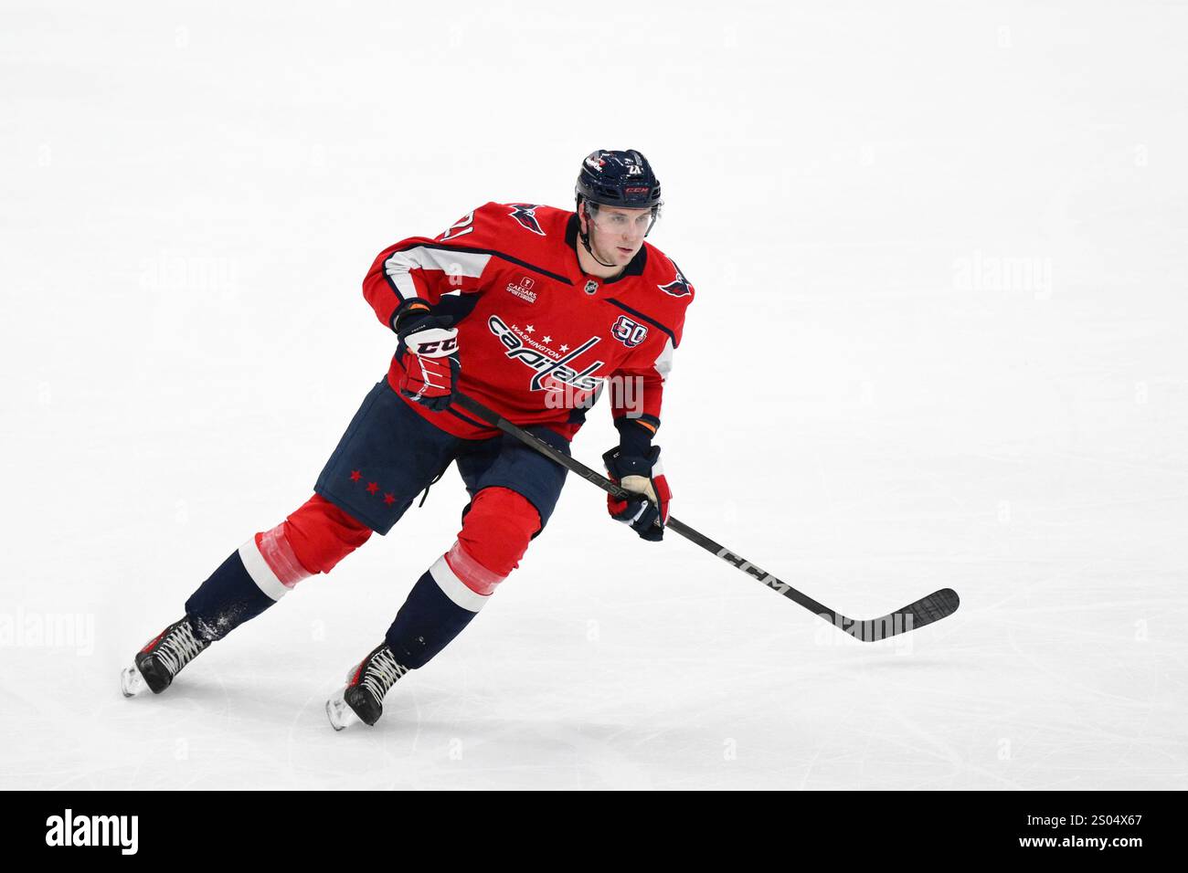 Washington Capitals center Aliaksei Protas skates during the third ...
